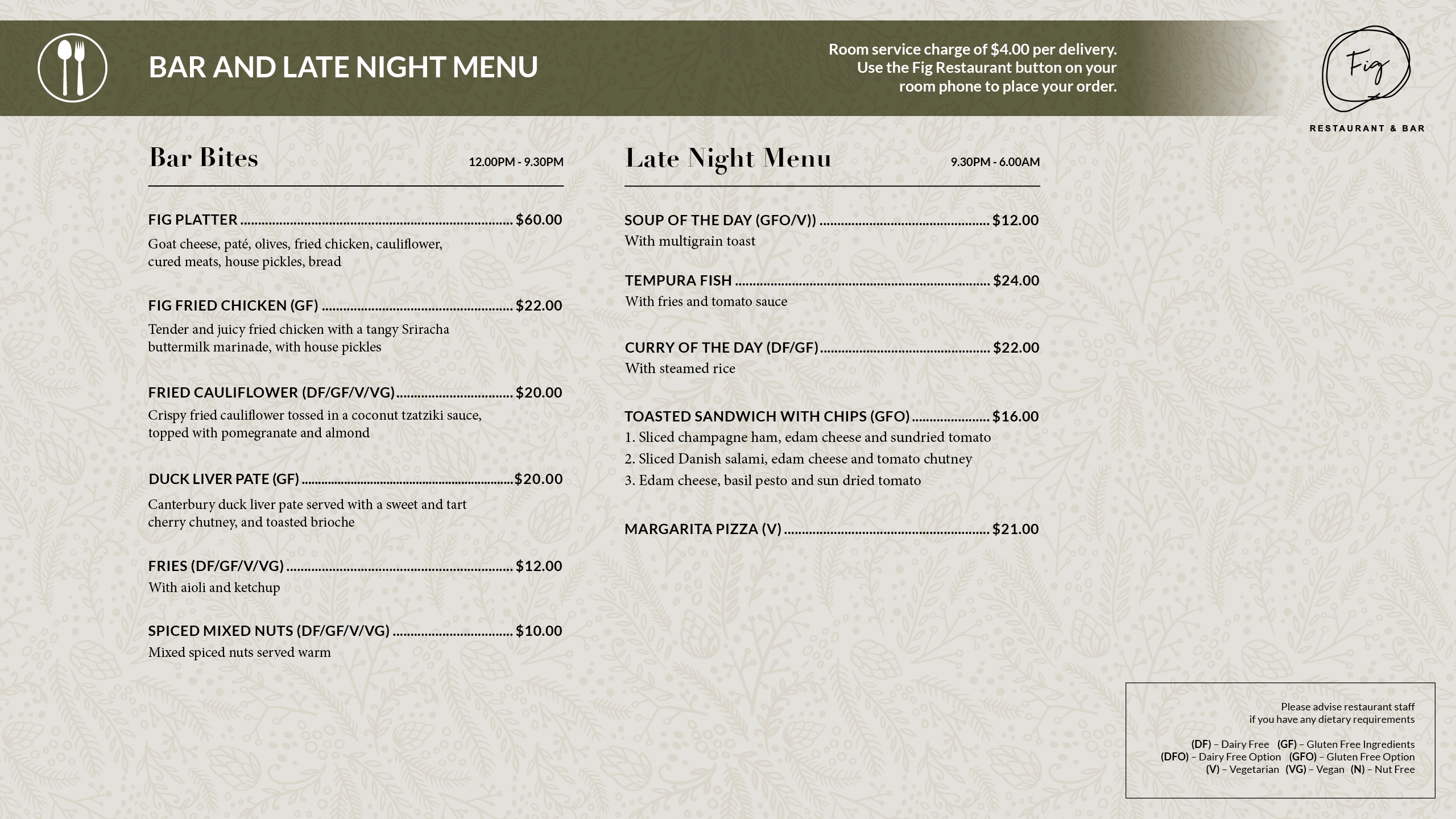 Delicious Dining at Fig Restaurant & Bar - Hotel Elms